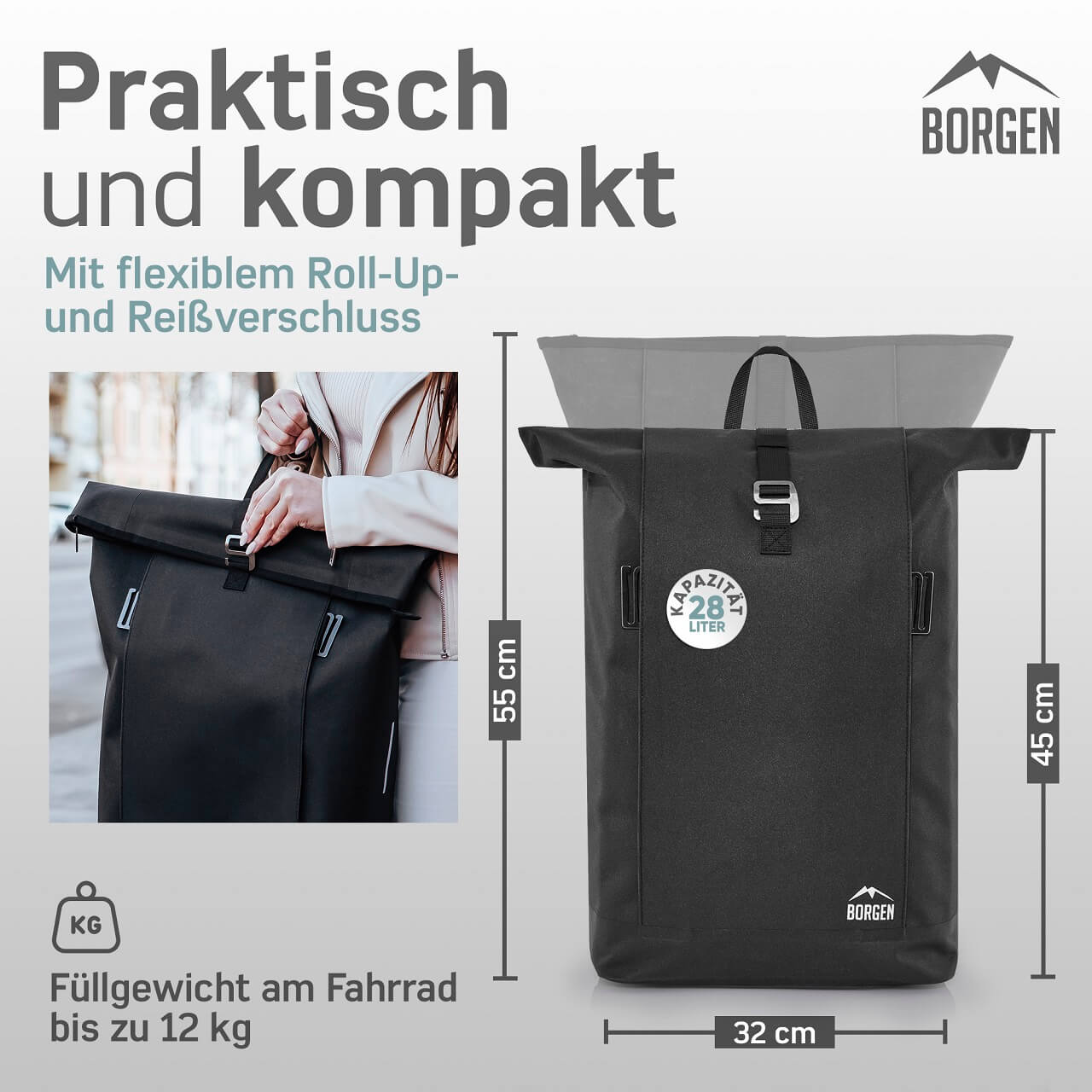 Fahrradrucksack Gepäckträger » Wasserfest & 3in1 | Borgen – forriders.de